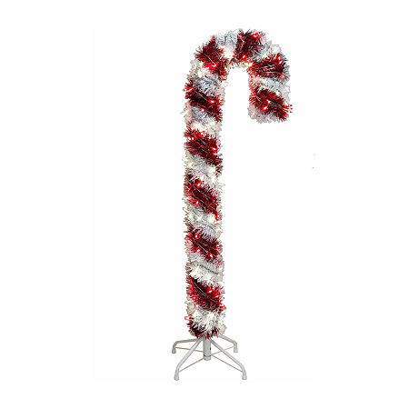 Click here for Kurt Adler 4 Foot Prelit Led Tinsel Candy Cane Chr... prices