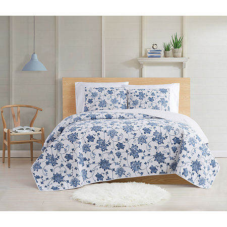 Cottage Classics Estate Bloom 2-Pc. Quilt Set  Twin Xl - Blue