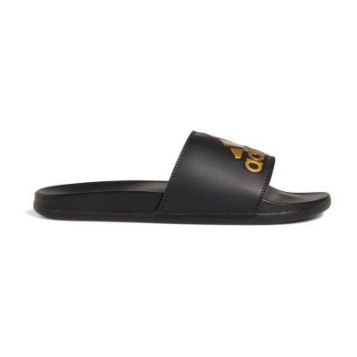 adidas Mens Adilette Comfort Slide Sandals, Color: Black Gold - JCPenney