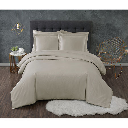 Truly Calm Antimicrobial 3-Pc. Duvet Cover Set  Full/Queen - Beige/khak
