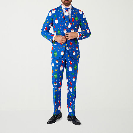 Click here for OppoSuits Mens Christmas Festivity Blue 3-pc Suit... prices