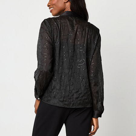 Click here for Laurel Grey Womens Long Sleeve Blouse  Small  Blac... prices