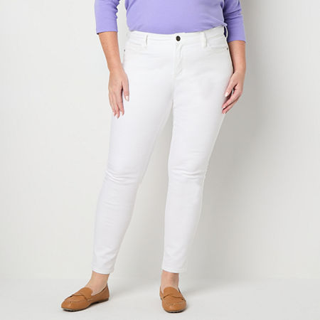 Click here for St. Johns Bay Womens Skinny Fit Plus Jean  30w  Wh... prices