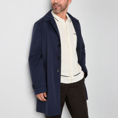Stafford Mens Lightweight Overcoat, Color: Navy - JCPenney