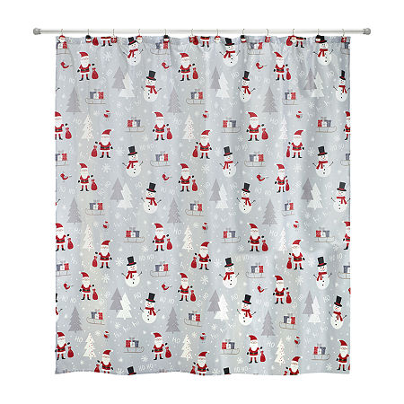 Avanti Ho Ho Ho Shower Curtain  72 x 72 - Grey