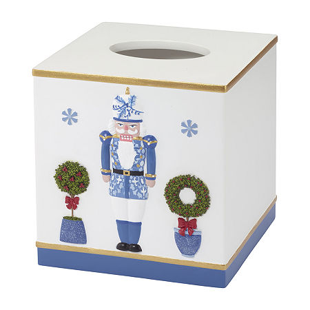 Avanti Nutcracker Resin Trellis Tissue Box Cover - White
