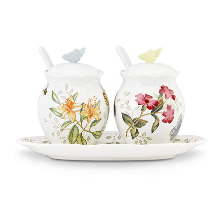 Click here for Lenox Butterfly Meadow Condiment Set & Tray - Whit... prices