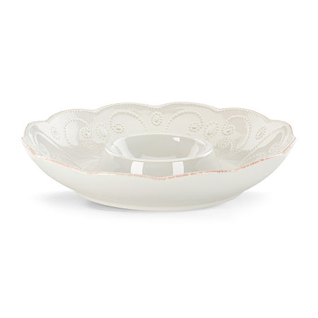 Click here for Lenox French Perle White Chip and Dip Tray prices