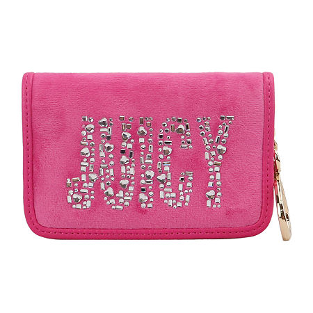 Juicy By Juicy Couture Shine Bright Velour Womens Bifold Wallet  One Size  Pink