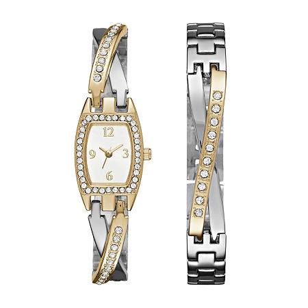Click here for Geneva Womens Two-Tone Bangle Watch Boxed Set  One... prices