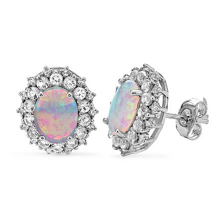 Click here for Lab Created White Opal Sterling Silver 12.7mm Oval... prices
