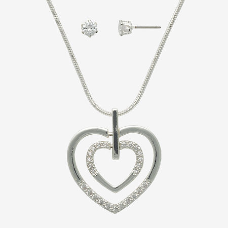 Click here for Mixit Womens Cubic Zirconia Heart Hypoallergenic 2... prices