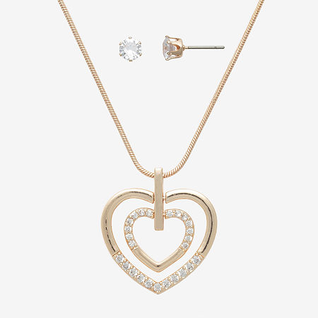 Click here for Mixit Womens Cubic Zirconia Heart Hypoallergenic 2... prices