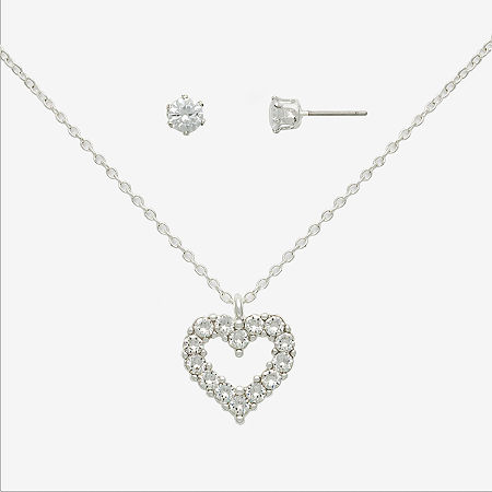Click here for Mixit Womens Crystal Heart Hypoallergenic 2-pc. Je... prices