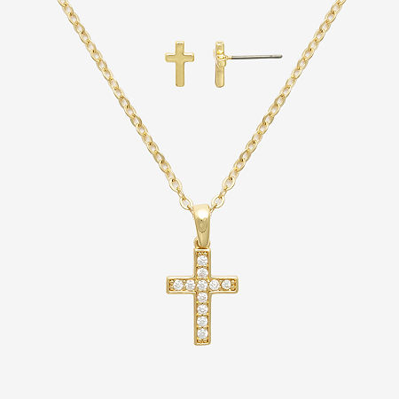 Click here for Mixit Womens Cross Hypoallergenic 2-pc. Jewelry Se... prices
