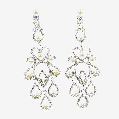 Click here for Vieste Rosa Womens Simulated Pearl Chandelier Earr... prices