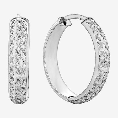 Click here for Womens Sterling Silver 25mm Heart Hoop Earrings  O... prices