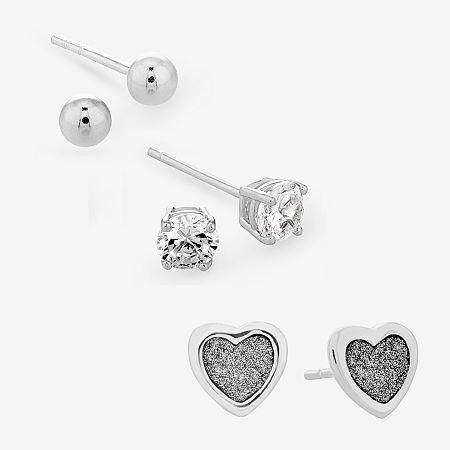 Click here for Womens Cubic Zirconia Sterling Silver Ball 3 Pair... prices