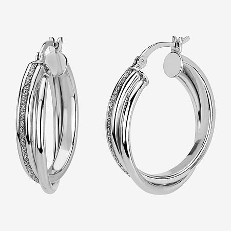 Click here for Womens Sterling Silver 25mm Hoop Earrings  One Siz... prices