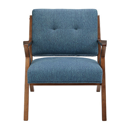 Click here for Ink+Ivy Rocket Lounge Chair - Blue/Pecan prices