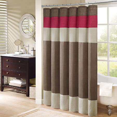 Madison Park Amherst Shower Curtain  72 x 72 - Red