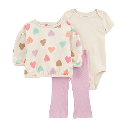 Click here for Carters Baby Girls 3-pc. Pant Set  Newborn  White prices