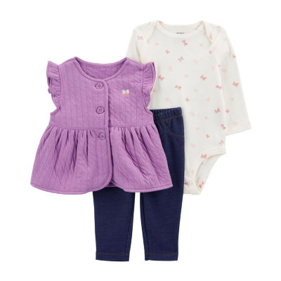 Carter's Baby Girls 3-pc. Pant Set, Color: Purple - JCPenney
