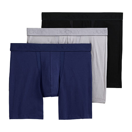 Click here for Jockey Chafe Proof Cotton Mens 3 Pack Boxer Briefs... prices