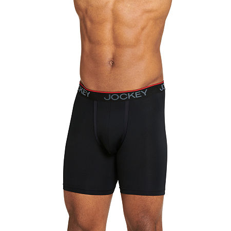 Jockey Mens Chafe Proof Pouch Microfiber 7 Boxer Brief - 3 Pack - Black