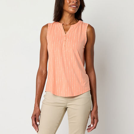Click here for Liz Claiborne Womens Split Crew Neck Sleeveless Ta... prices