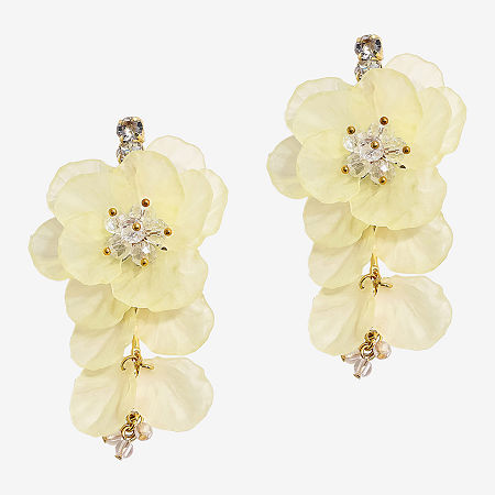 Click here for Bijoux Bar Gold Tone Womens Flower Drop Earrings... prices