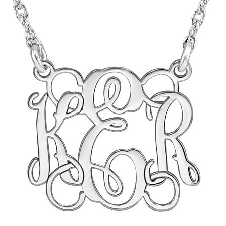 Click here for Personalized 15mm Script Monogram Necklace  One Si... prices