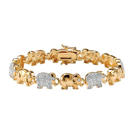 Click here for DiamonArt 18K Gold Over Brass 8 Inch Ankle Bracele... prices