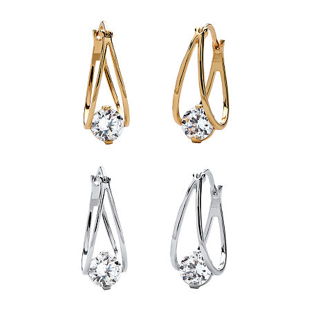 Click here for DiamonArt White Cubic Zirconia 14K Gold Over Brass... prices