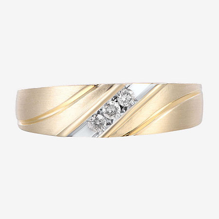 Click here for Mens 1/8 CT. T.W. Natural White Diamond 10K Gold W... prices