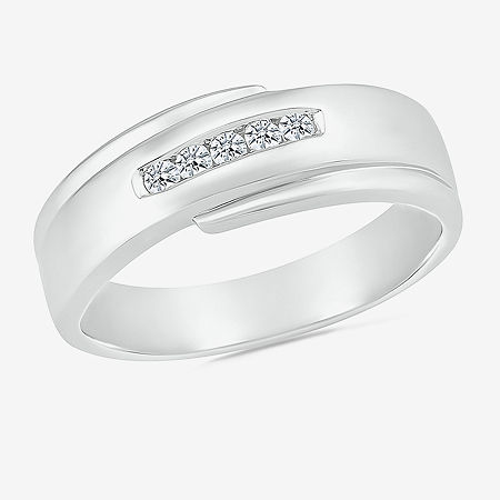 Click here for Mens 4.5MM 1/5 CT. Natural White Diamond 10K Two T... prices