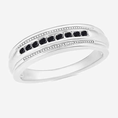 Click here for Mens 3MM 1/4 CT. T.W. Natural Black Diamond 10K Wh... prices
