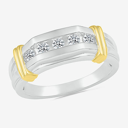 Click here for Mens 3MM 3/8 CT. T.W. Natural White Diamond 10K Tw... prices