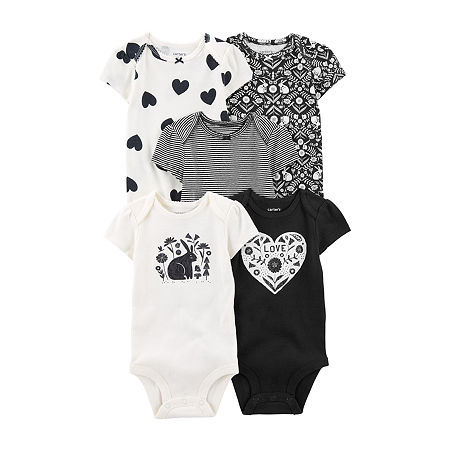 Click here for Carters Baby Girls Crew Neck Short Sleeve Rib 5-pc... prices