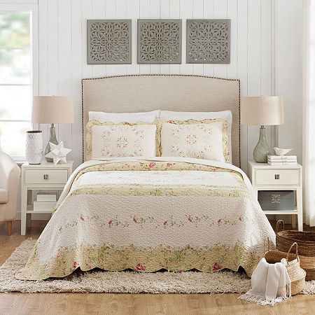 Click here for Mary Janes Home Prarie Bloom Bedspread  One Size... prices