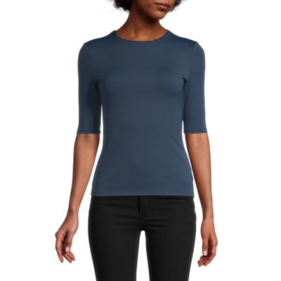 Worthington Womens Ultra Smoothing Crew Neck Top - JCPenney