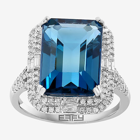 Click here for Effy Womens 5/8 CT. T.W. Genuine Blue Topaz 14K Wh... prices
