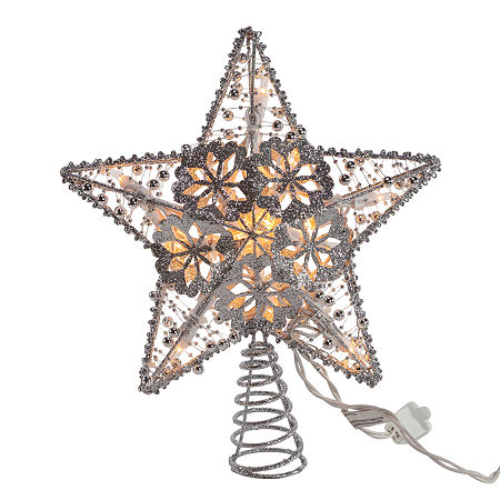 Click here for Kurt Adler 11 Silver Star Christmas Tree Topper  O... prices