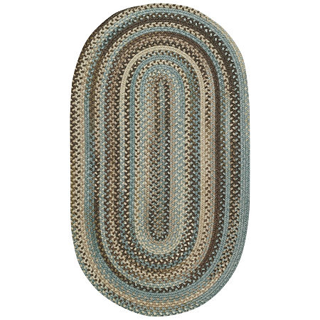 Capel American Legacy Oval Braid 0210-700 3 x 5 Area Rug - Blue/Brown