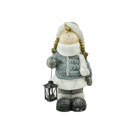 Click here for 18 Snowy Woodlands Little Girl Holding Tea Light L... prices