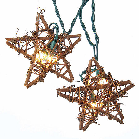 Click here for Kurt Adler Rattan Natural Star Light Set  One Size... prices