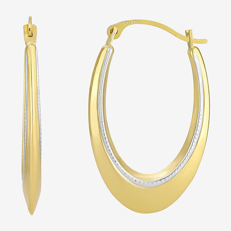 Click here for Womens 10K Two Tone Gold 25mm Round Hoop Earrings... prices
