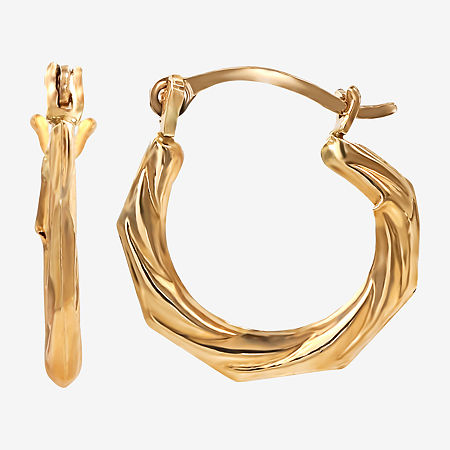 Click here for Childs 14K Gold Twist Hoop Earrings  One Size prices