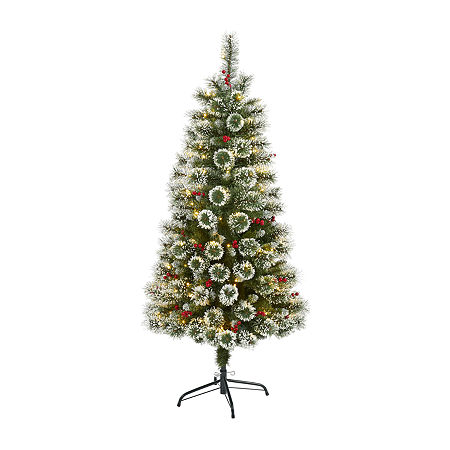 Click here for Nearly Natural 5 Foot Flocked Frosted Swiss Pine W... prices