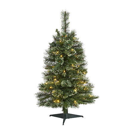 Click here for Nearly Natural 3 Foot Flocked Pine Pre-Lit Christm... prices